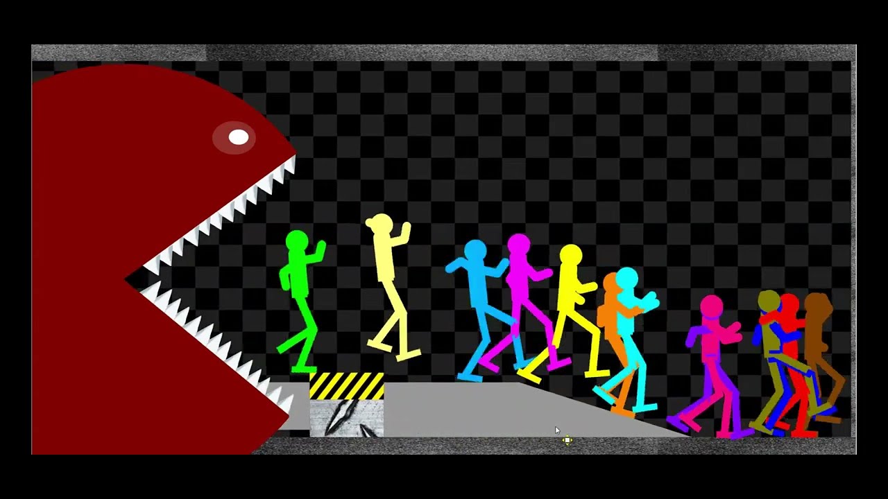 Escape Survival Stickman Race ~ Run From Red Pacman - YouTube
