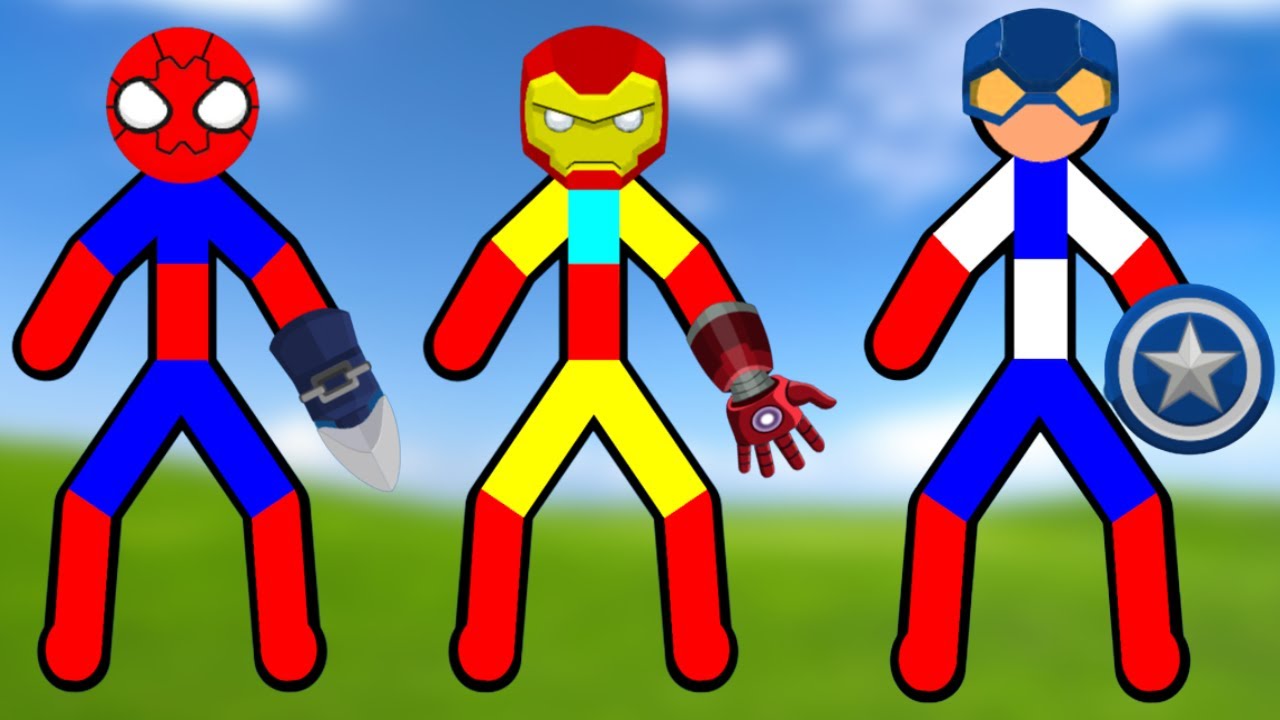 spiderman ironman captain america supreme duelist stickman red blue ...