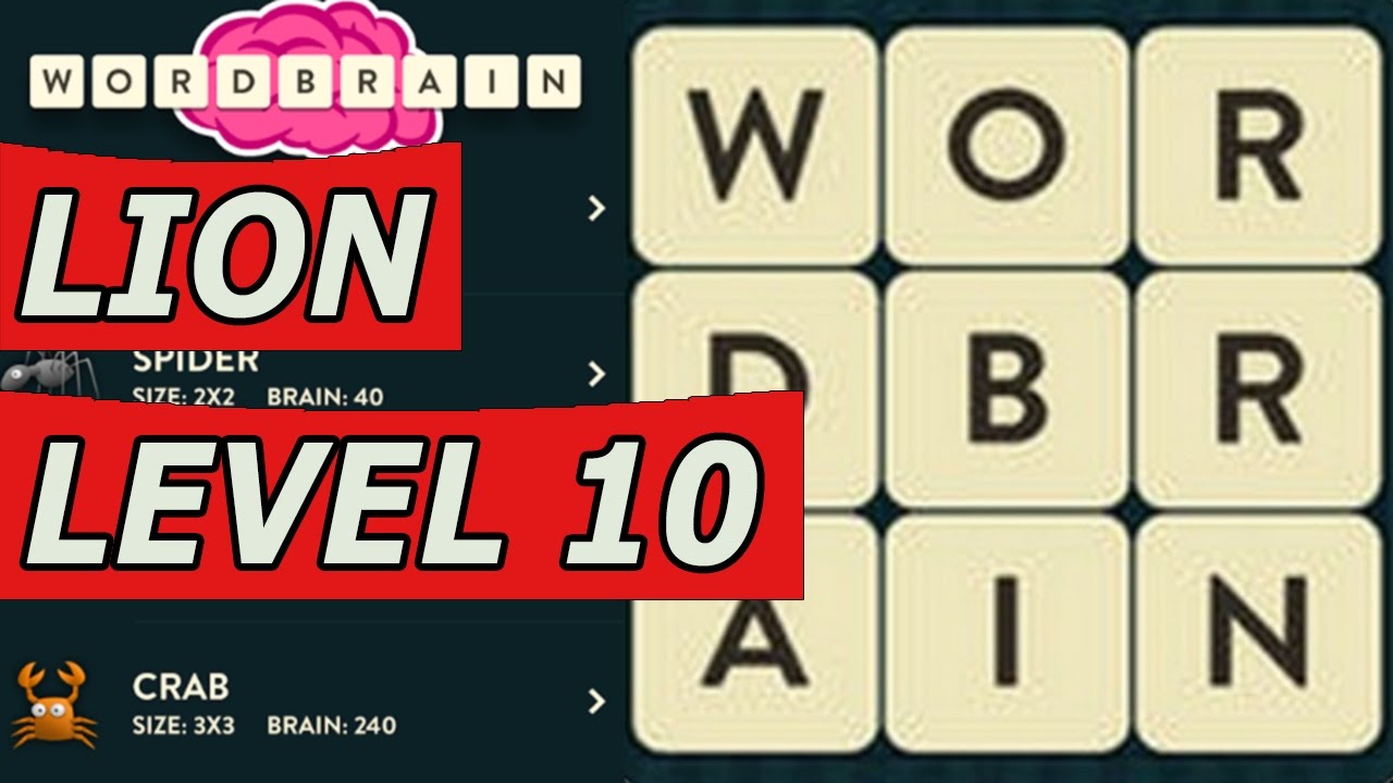 WordBrain Lion Level 10 Answers (Android/IOS) - YouTube