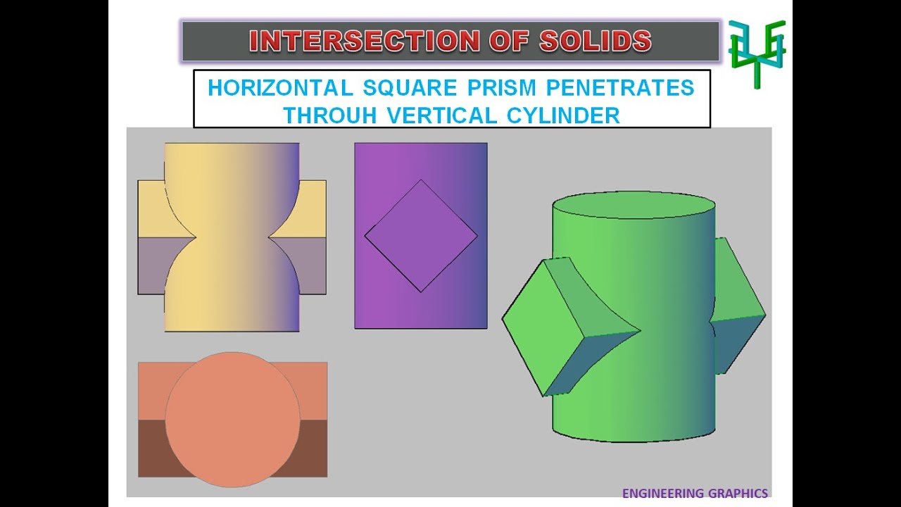 Intersection of a Solids (Problem-4) #engineeringgraphics # ...