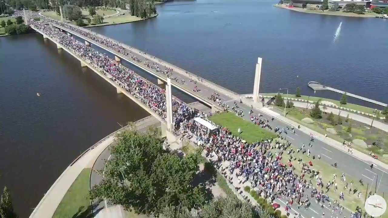 Drone Footage of Canberra's HISTORIC Crowd - YouTube