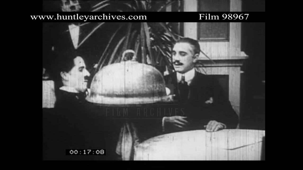 Charlie Chaplin Comedy Playing on Cinema Screen. Archive film 98967 ...