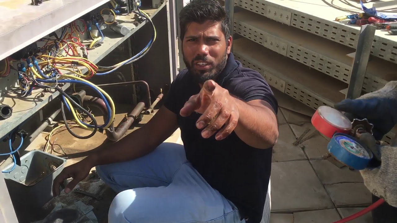 Flushing system through nitrogen with liquid refrigerant - YouTube