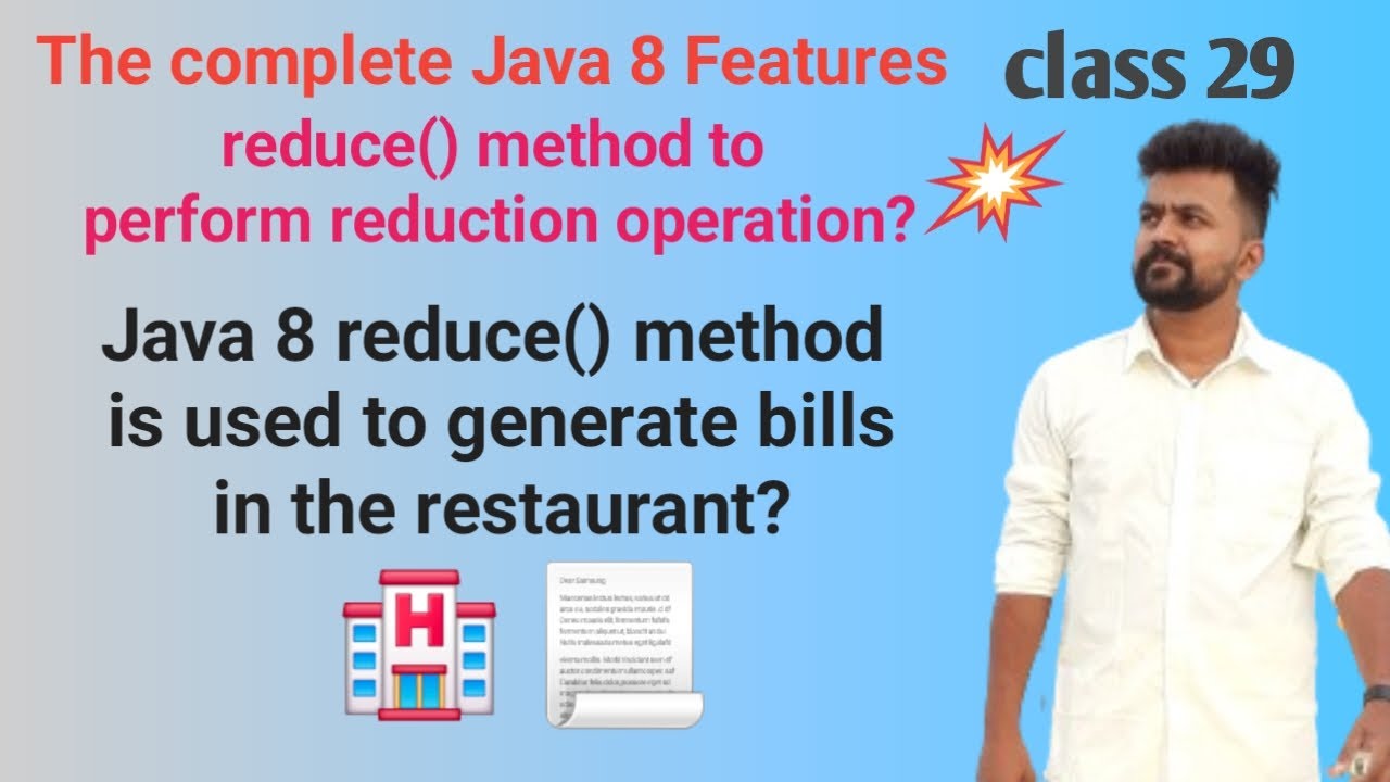 Java 8 features - class 29 Stream APIs - importance of reduce() method and its variants - YouTube