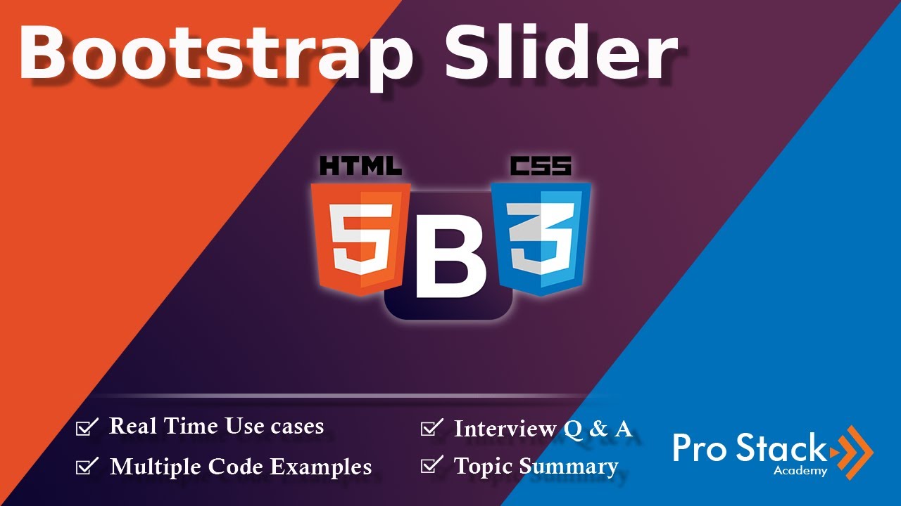 Bootstrap Slider or Carousel | Pro Stack Academy - YouTube