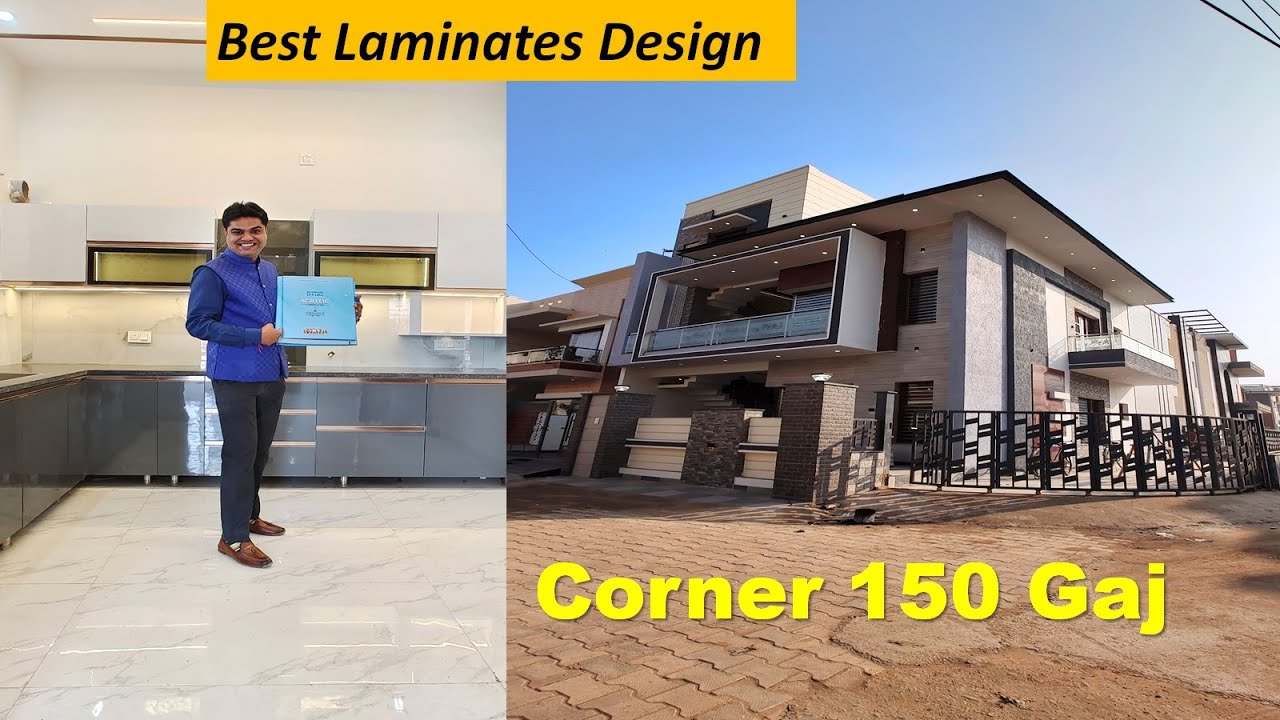 Small Villa Design with Laminates for Home Decor | 150 Gaj House Design ...