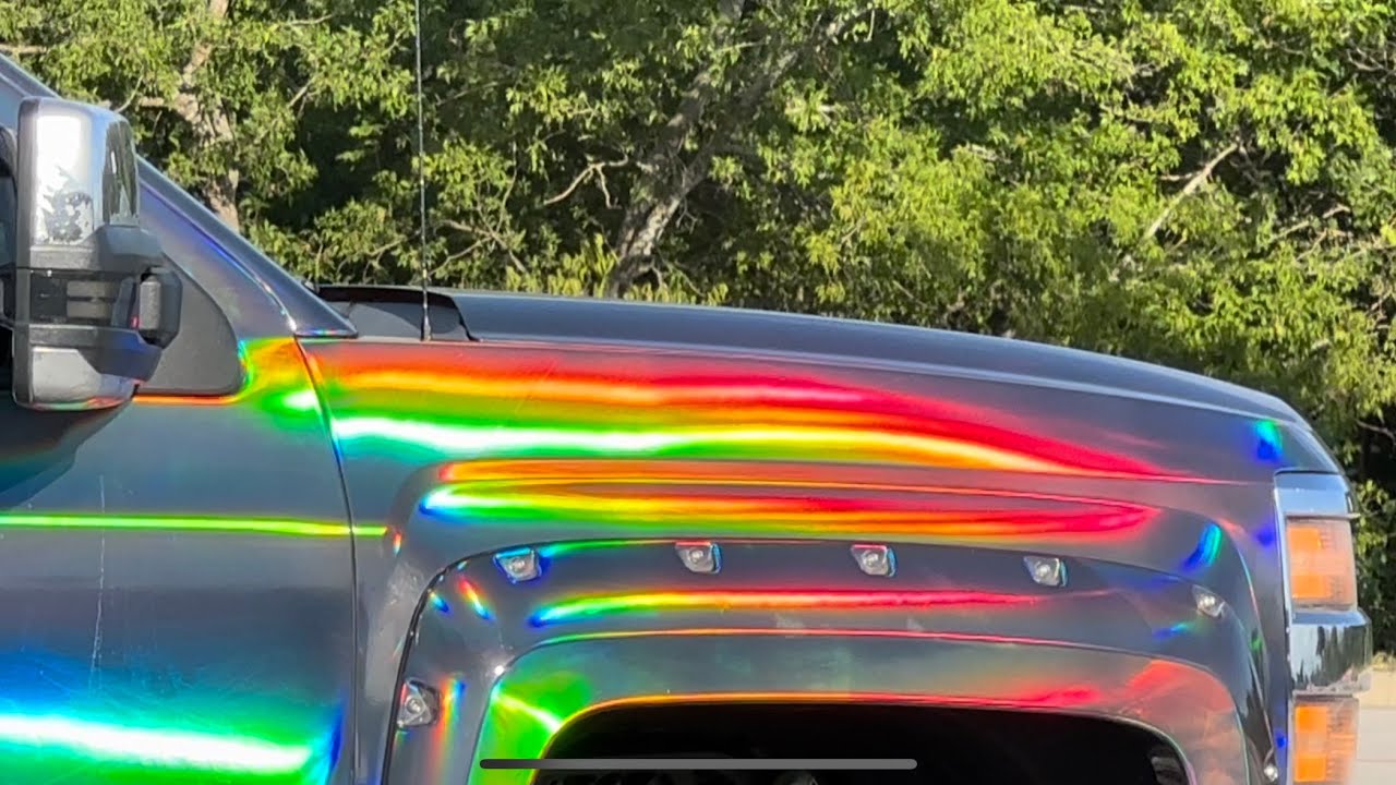 VVIVID Black Holographic Chrome vinyl wrap-Chevy Duramax 2015 - YouTube