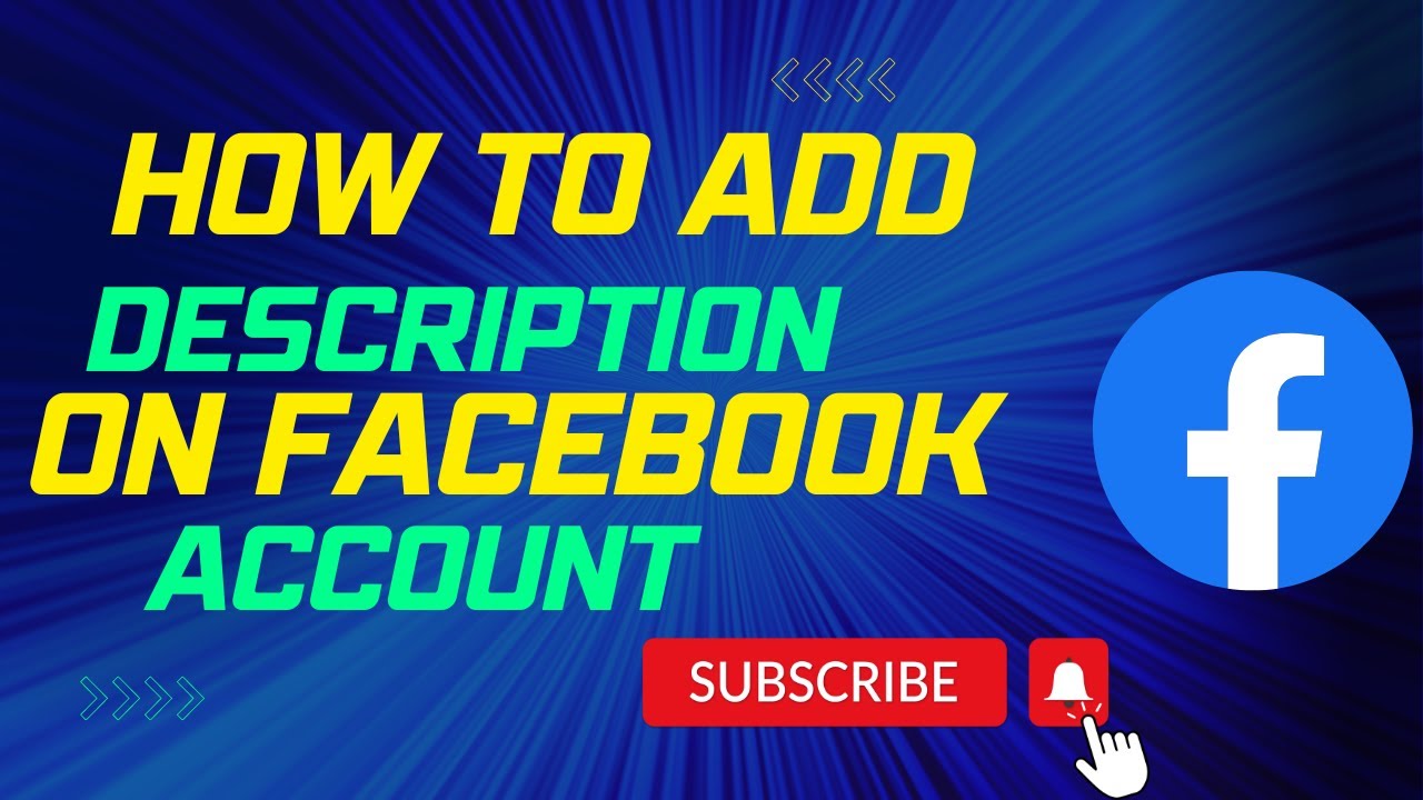 How to add Add Description on Facebook Account and Facebook Page / With ...