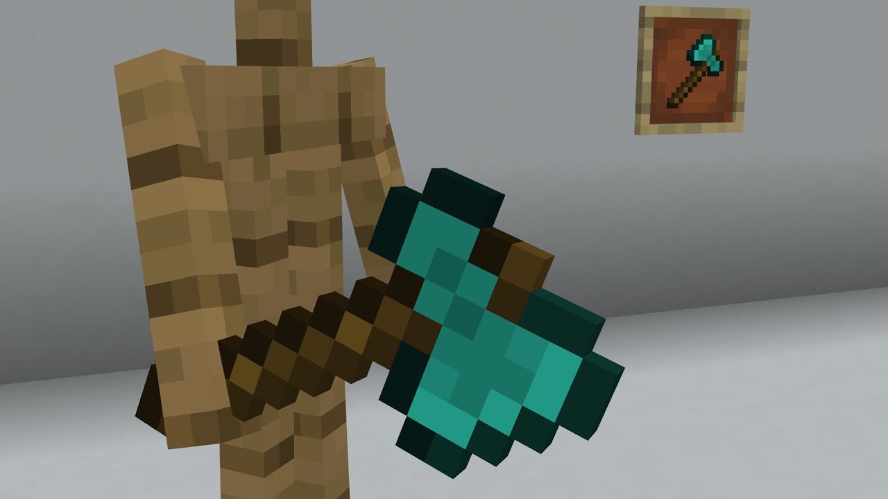 #68 Cómo hacer un hacha de diamante en Minecraft - YouTube