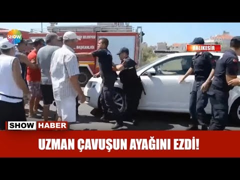 Uzman çavuşun ayağını ezdi!