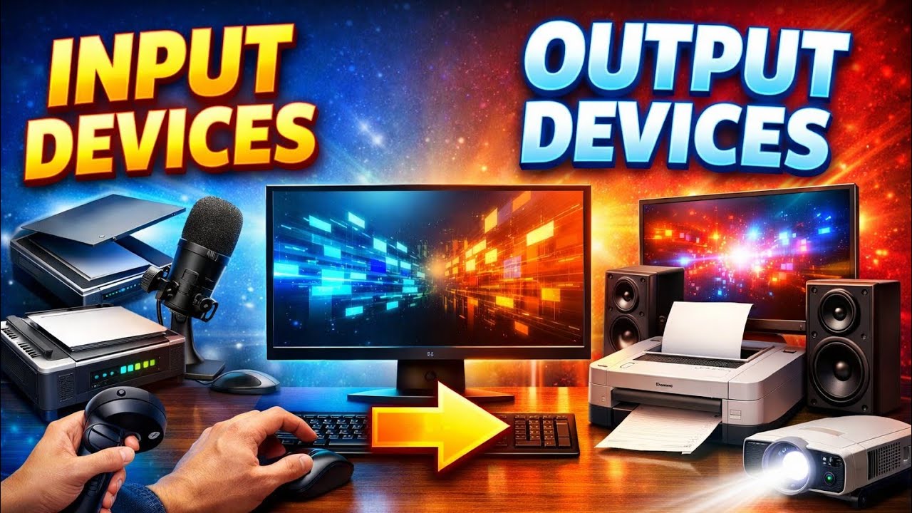 Input Devices and Output Devices Explained | Computer Basics for ...