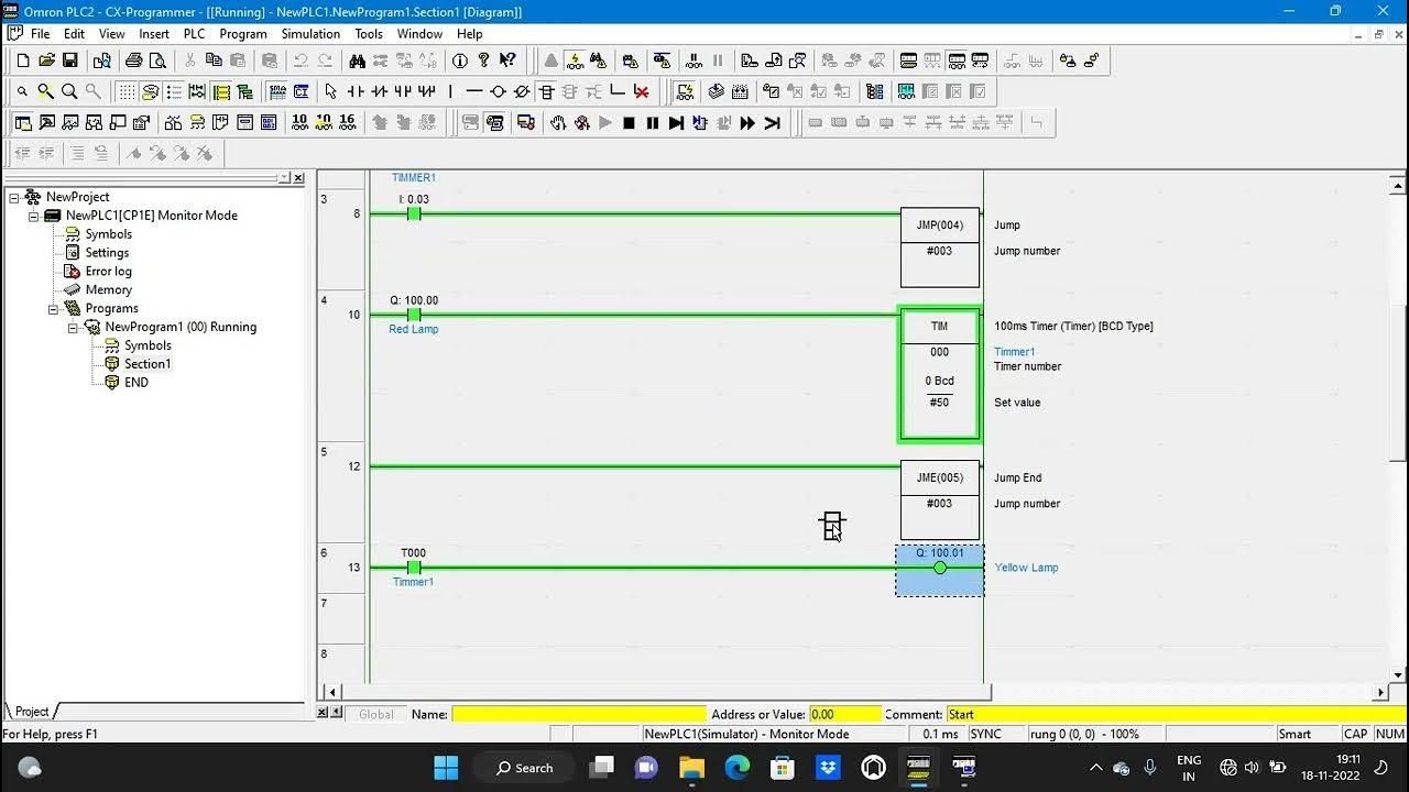 How to Bypass any logic loop in OMRON PLC by using CX Programmer Software - YouTube