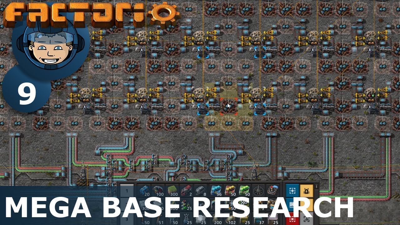 FROM ZERO TO MEGABASE - Factorio: Part 9 - MEGA BASE RESEARCH - YouTube
