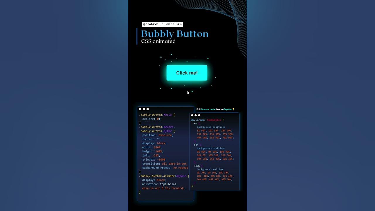 Bubbly Button Using Css Codewith Muhilan Css Coding Youtube