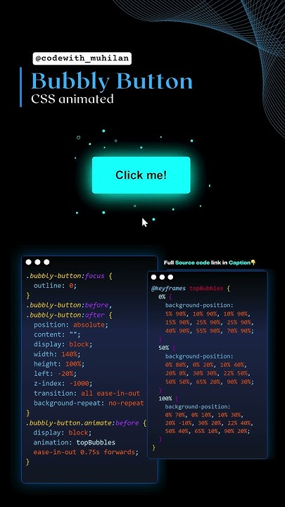 Bubbly Button Using Css Codewith Muhilan Css Coding Youtube