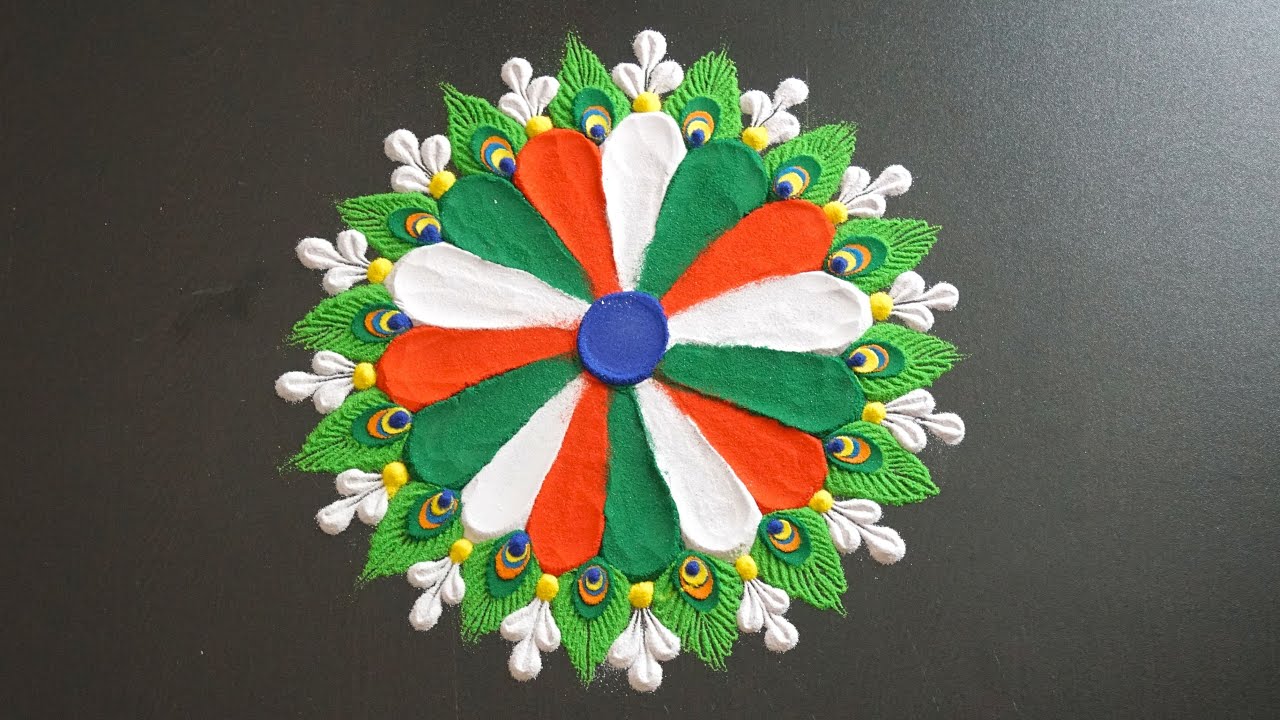 26 January Special Rangoli || Rangoli Design For Republic Day || Flower ...