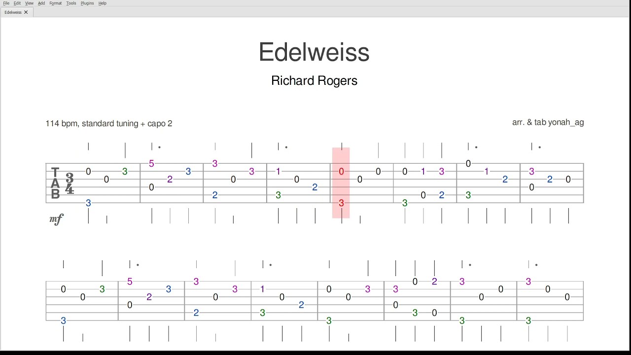 Edelweiss Guitar Tab Youtube