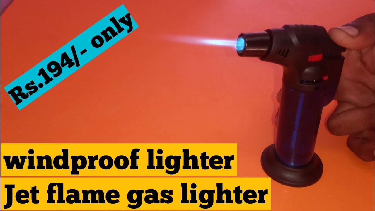 Windproof Jet flame gas lighter unboxing and review | lowest price ...