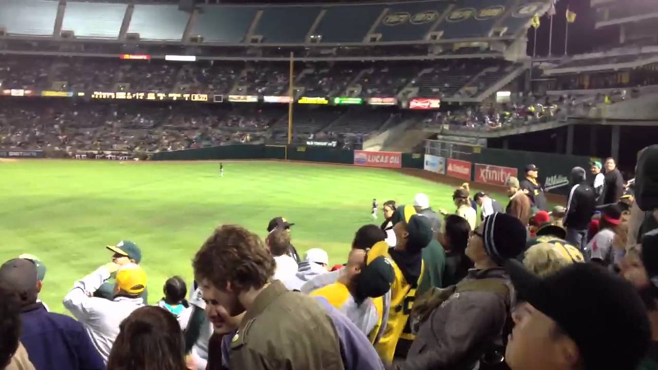 A's bleachers! Coco Crisp Bernie Lean! - YouTube