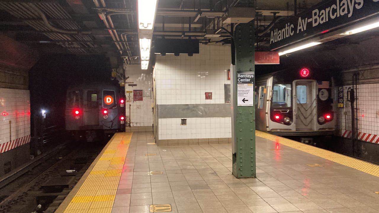 MTA (B), (D), (N), (R) Trains action at Atlantic Avenue - YouTube