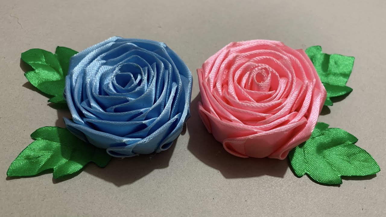 Diy ribbon roses, how to make satin ribbon rose, kanzashi roses ...