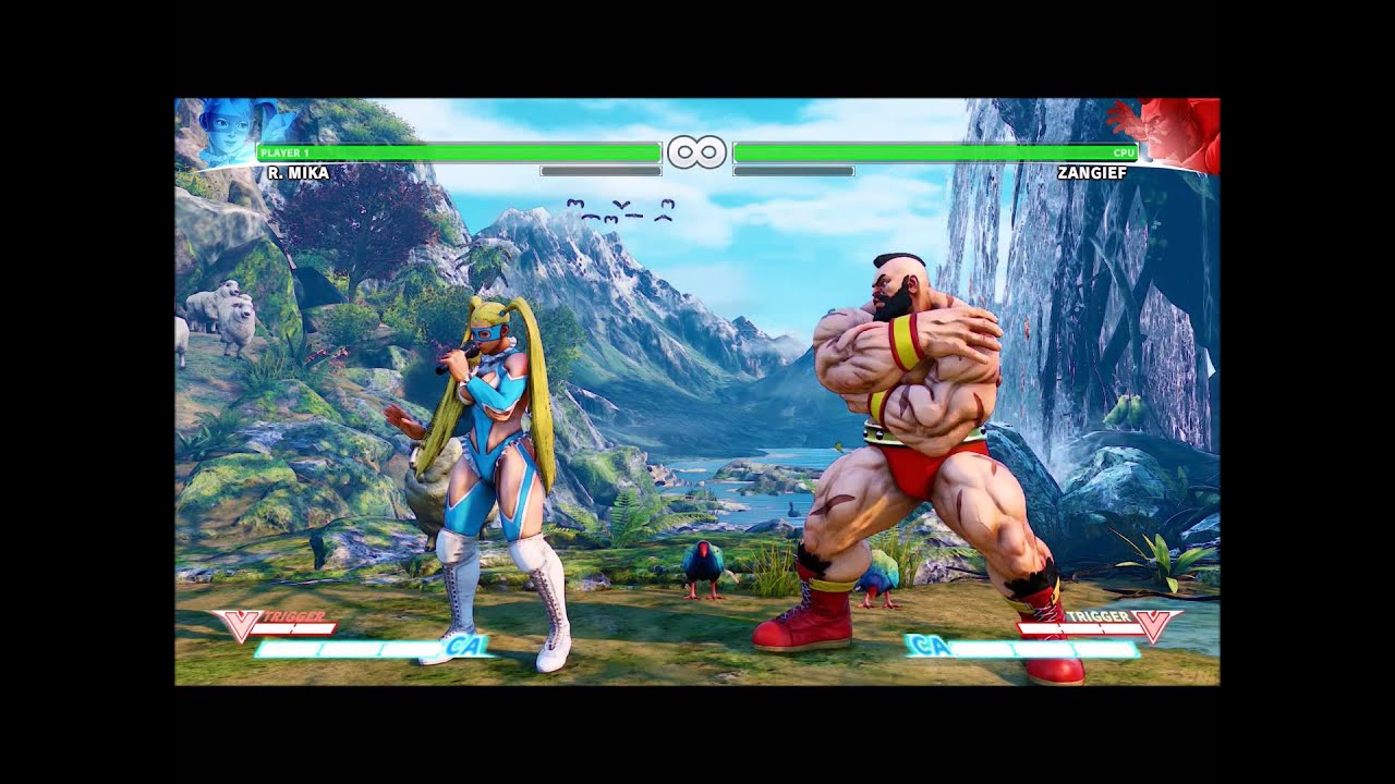 Street Fighter V (PS4) R.Mika's Super Art and Taunt 1 hit Ko command ...
