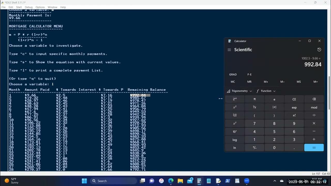 Mortgage Calculator Explained with Python Programming Language - YouTube