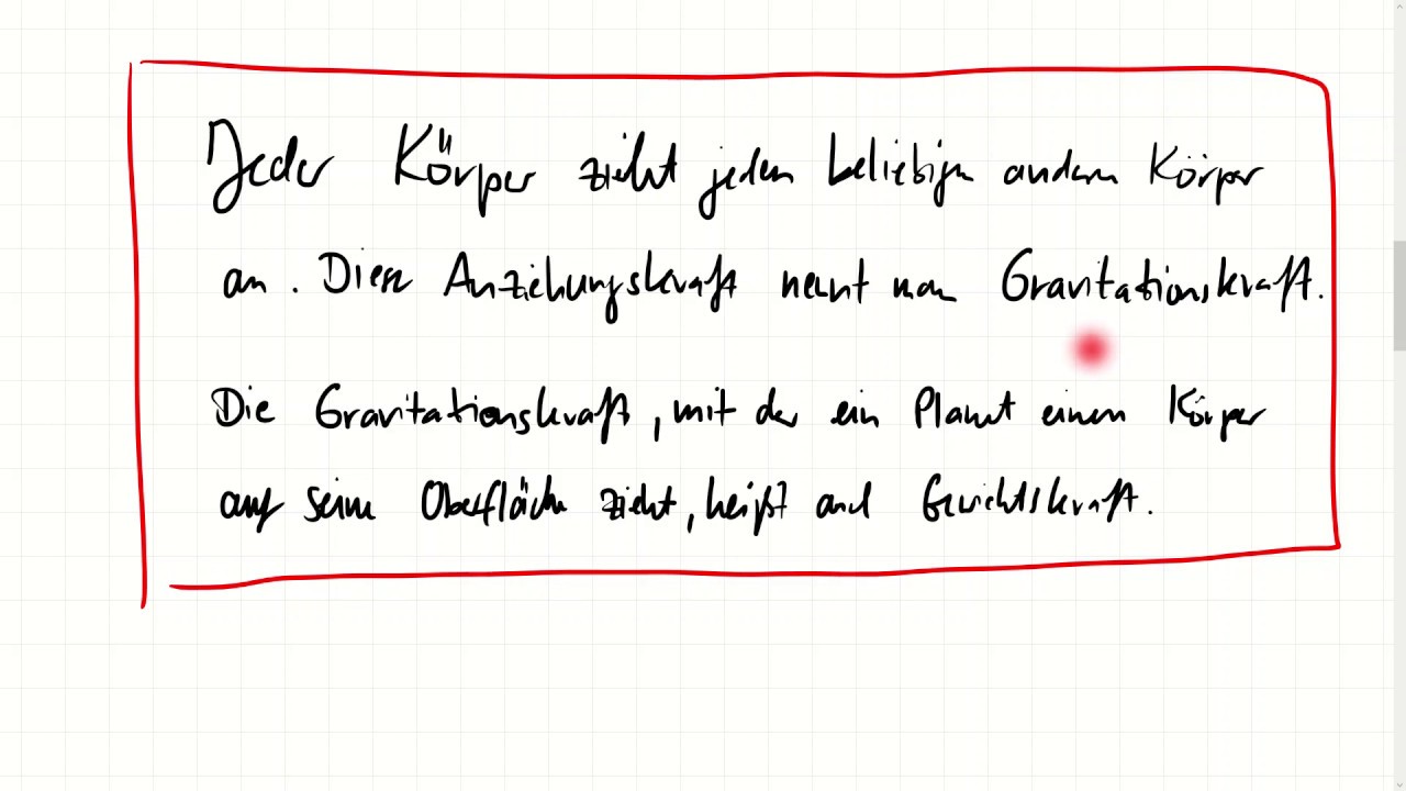 Gewichtskraft | Physik | Sek I | Lernvideo - YouTube