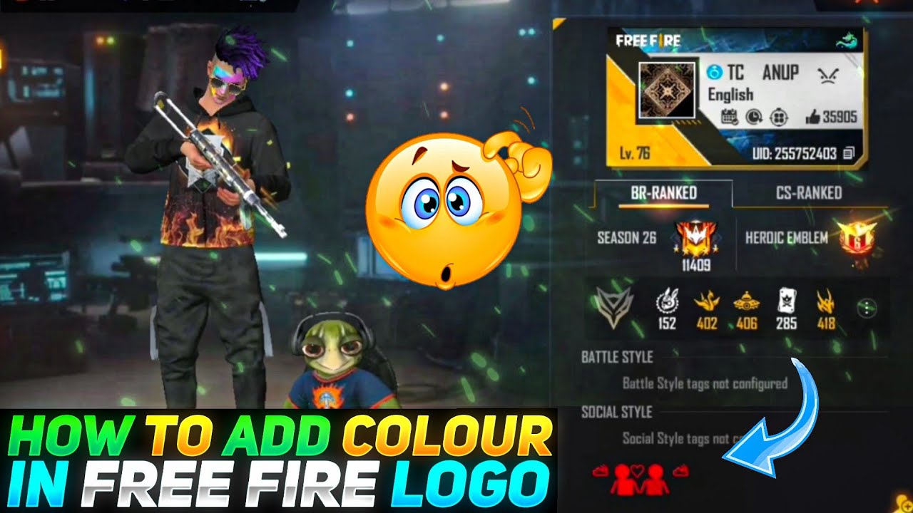 How To Add Colour In Logo | Free Fire Best Bio 2022 - YouTube