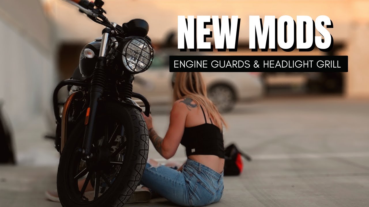 Triumph Street Twin Mods - Engine Guards - Headlight Grill - YouTube
