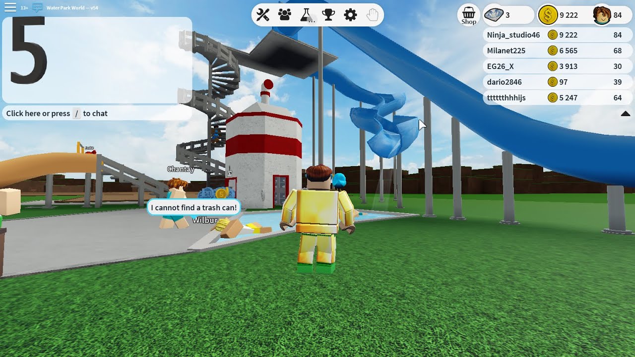 ROBLOX. Water Park World Part 5 - New Slide And Stalls! + New friend ...