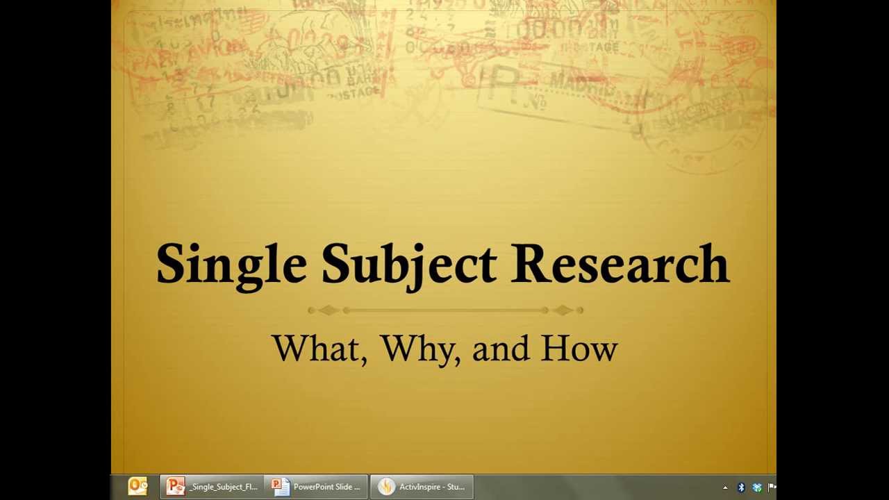 EPSY5601 - Week 02 - Single Subject Research - YouTube