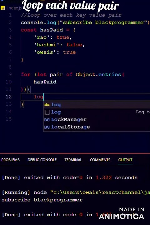 How To Loop Over Each Key Value Pair In A Javascript Object Youtube