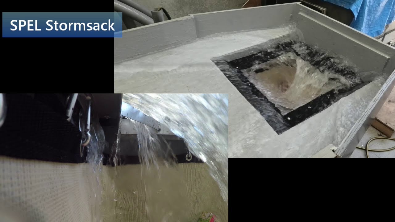 SPEL Stormsack Prototype Testing for Litter Capture and Flowrate - YouTube