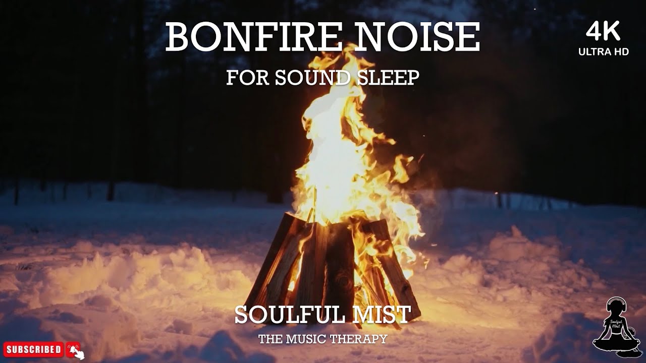 Bonfire white noise for sound sleep| soothing campfire| Wood Cracking ...