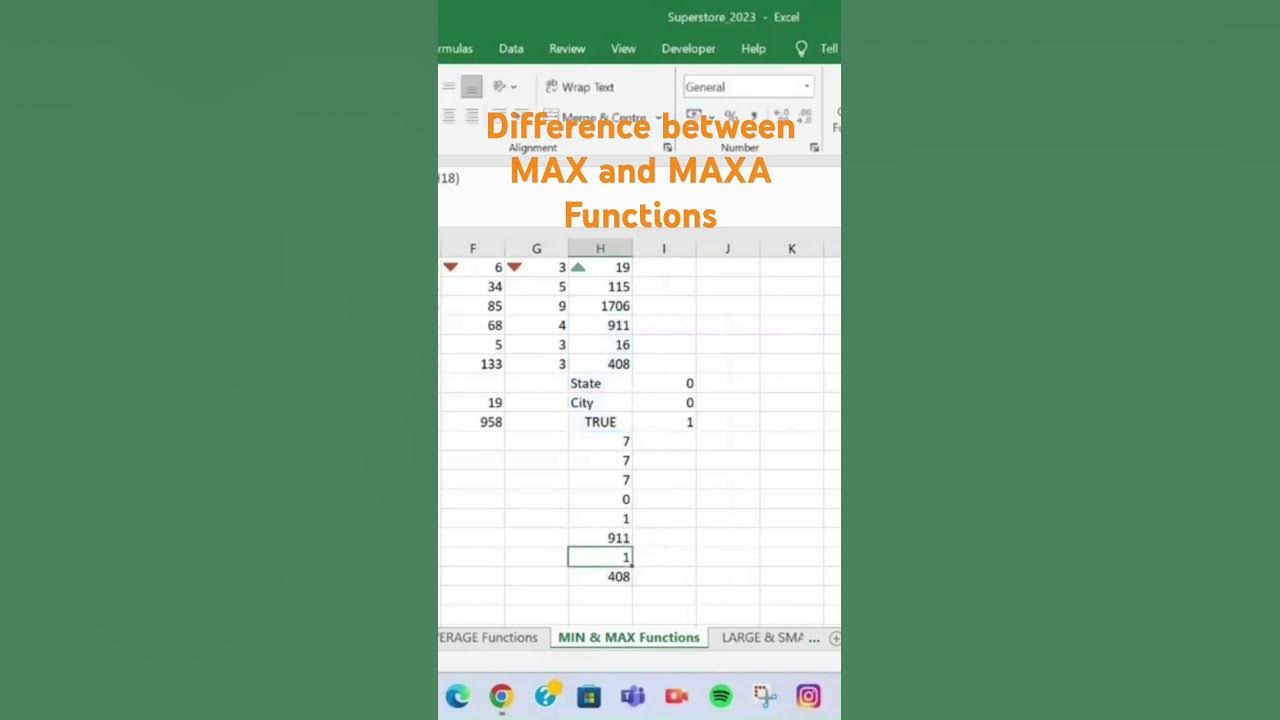 How to calculate MAX and MAXA functions? #dataanalyst #excelfunction #shorts #viralshorts # ...