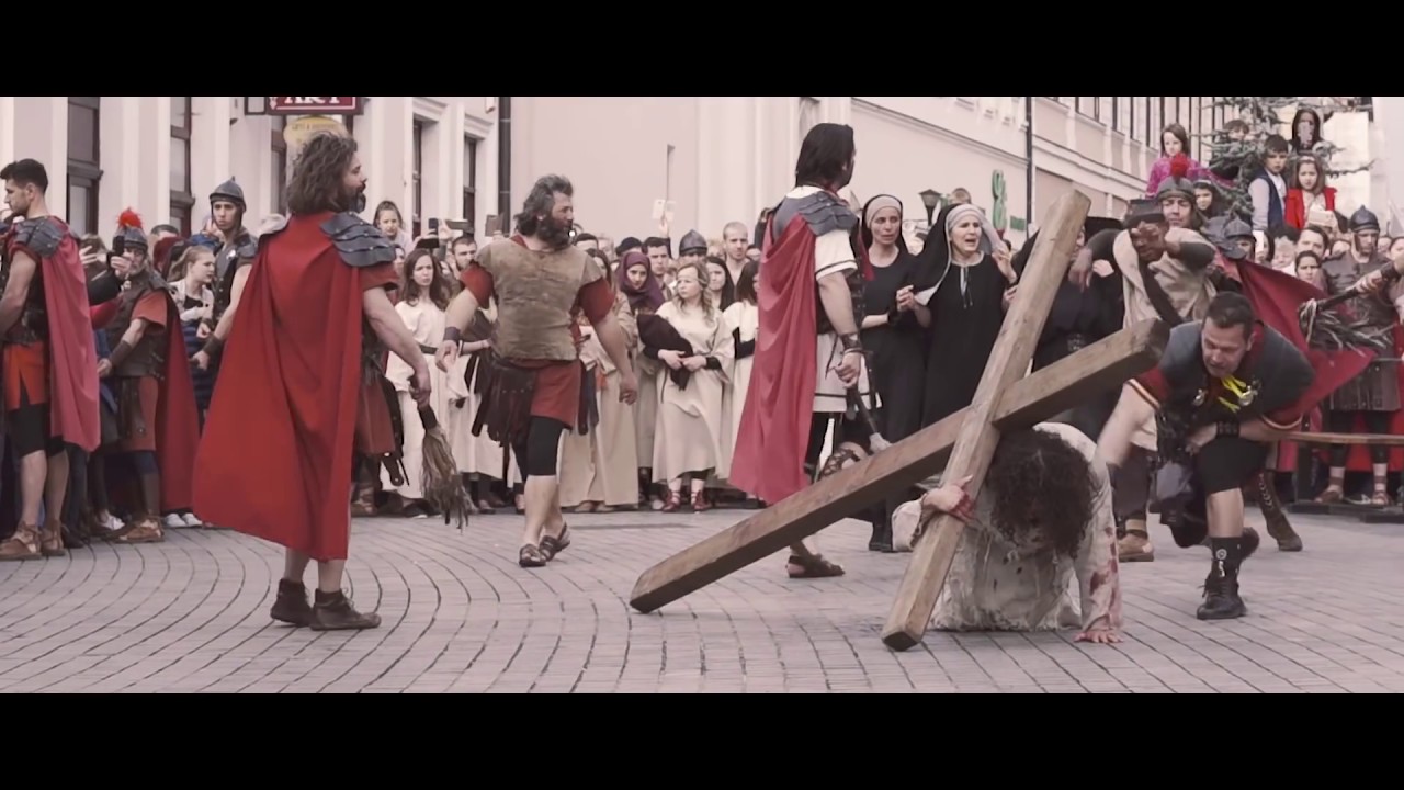 Jesus Christ movie.The Passion of the Christ. Scene recreated by actors ...