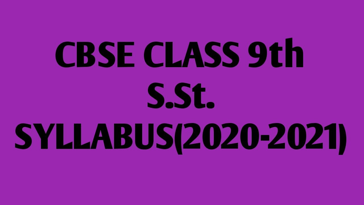 class 9th sst syllabus 2020-21 by CBSE. - YouTube