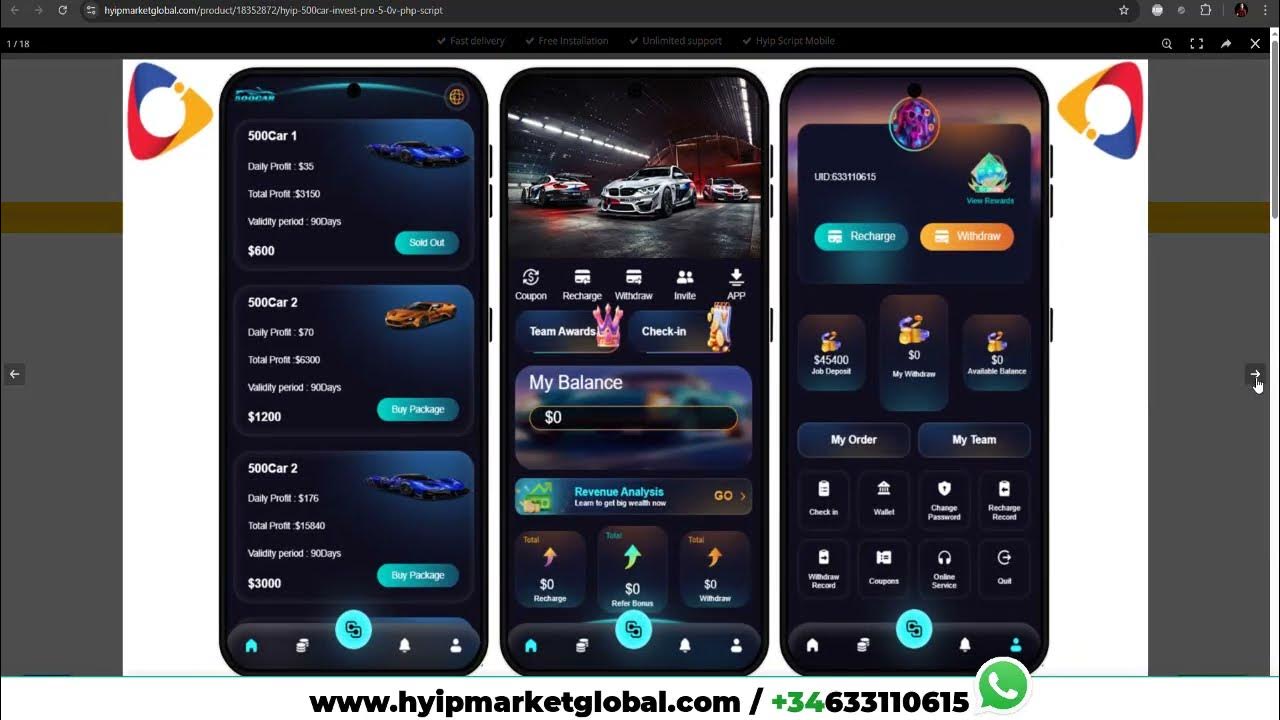 Complete Review of HYIP 500CAR INVEST Pro 5.0v PHP Script - YouTube