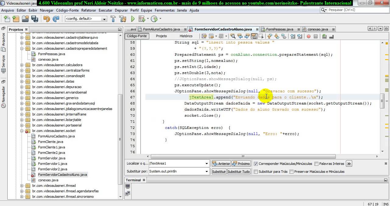 aula 4782 java seIII Gravando dados no banco em rede usando Sockets - YouTube