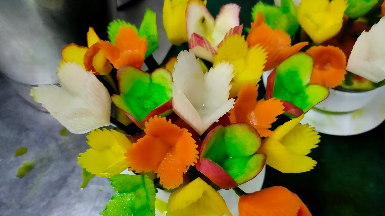 How to make easy vegetables carving - YouTube