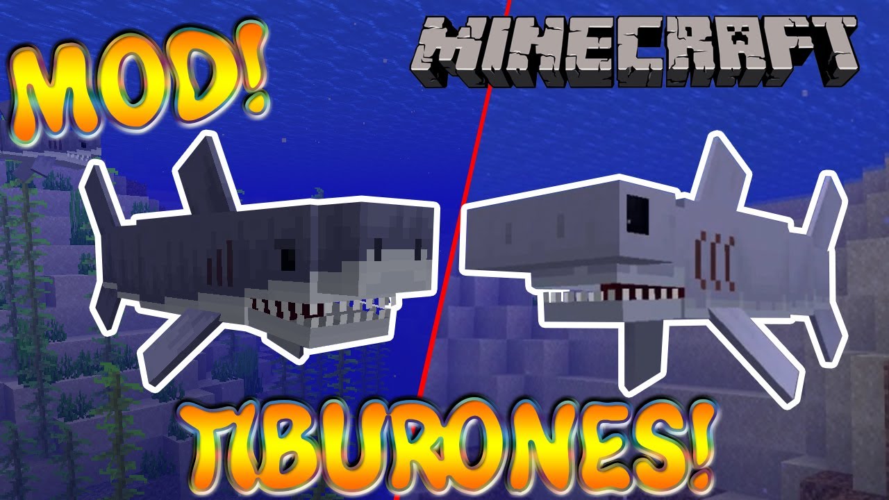 MEGA TIBURONES! Minecraft 1.16.5 MOD SHARKS! - YouTube