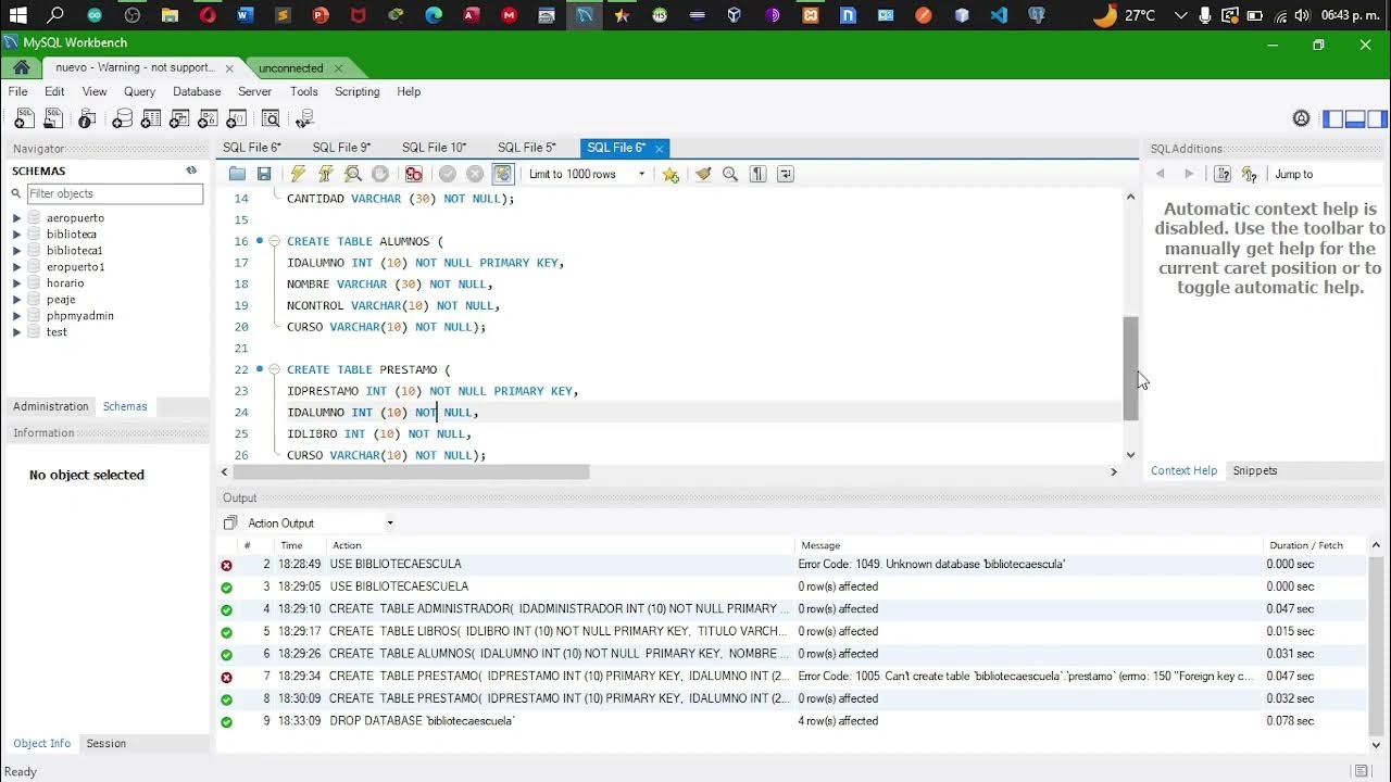 Base De Datos De Una Biblioteca Con Mysql Youtube