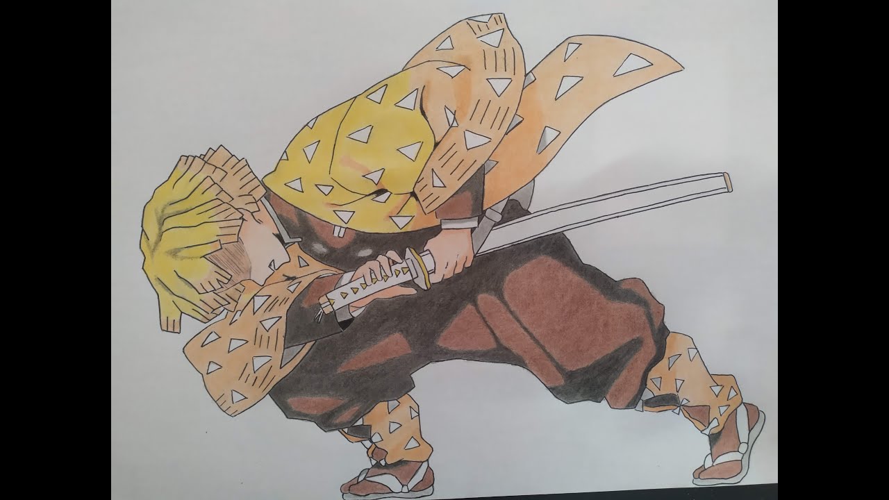 Speed Drawing Zenitsu Agatsuma - (Kimetsu No Yaiba / Demon Slayer ...