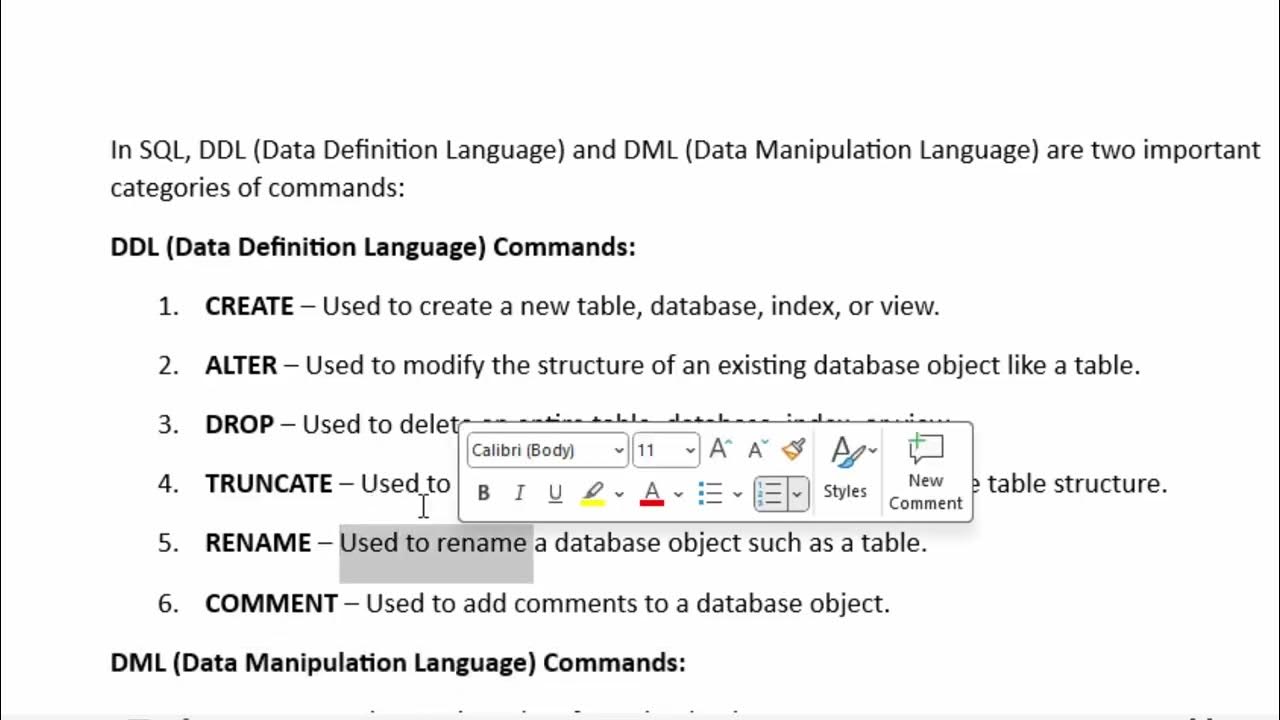 DDL and DML command in SQL@COMPUTEREXCELSOLUTION #sql #sqlcommands #sqlserver - YouTube