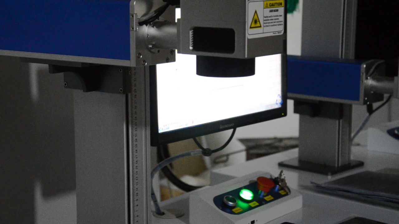 auto focus fiber laser marking machine - YouTube