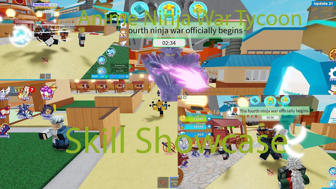 anime ninja war tycoon skill showcase - YouTube
