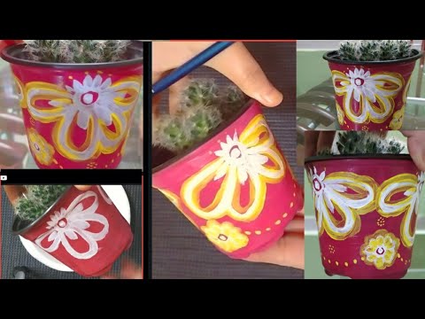 How to decorate pot/How to decorate planter - YouTube