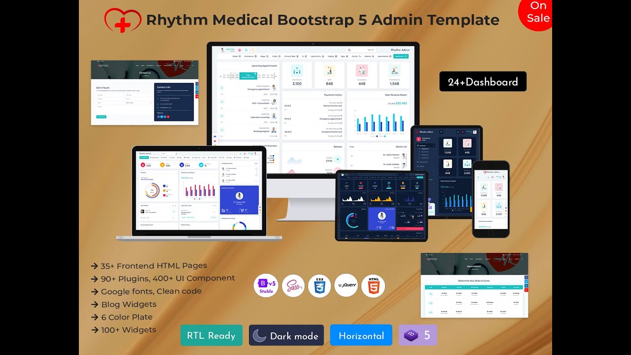 Rhythm Admin - Medical software Dashboard Design With Admin Ui Kit ...