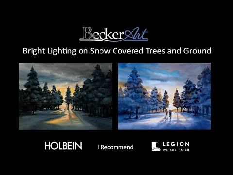 BeckerArt Pine Tree, Dramatic Lighting, and Snow Paint-a-long - YouTube